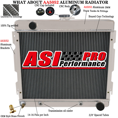 4Row Aluminum Radiator For 1970-1972 Dodge Dart Plymouth Duster 5.2L/5 ...