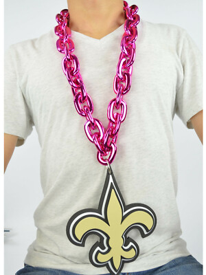 New NFL New Orleans Saints PINK Big Chain Necklace Foam 847624067190| eBay