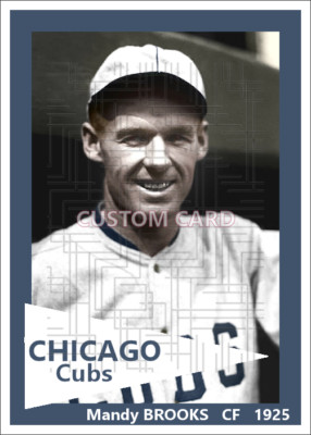 Mandy Brooks - 1925 Chicago Cubs - 2.5 x 3.5 custom card (blank back ...