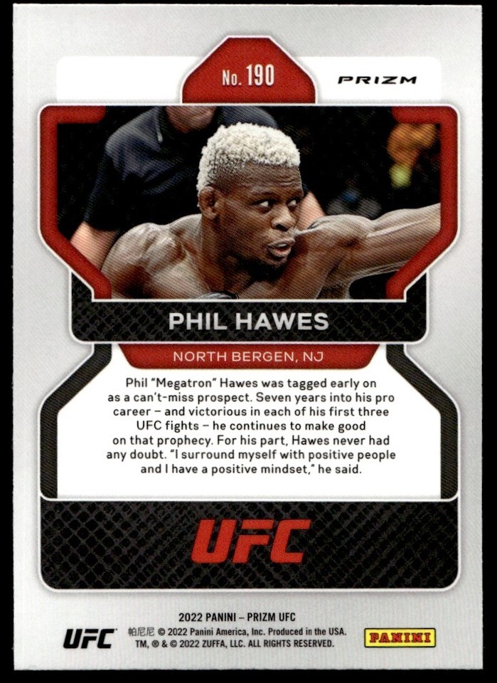 2022 Panini Prizm UFC Silver Phil Hawes Rookie G19 #190 | eBay