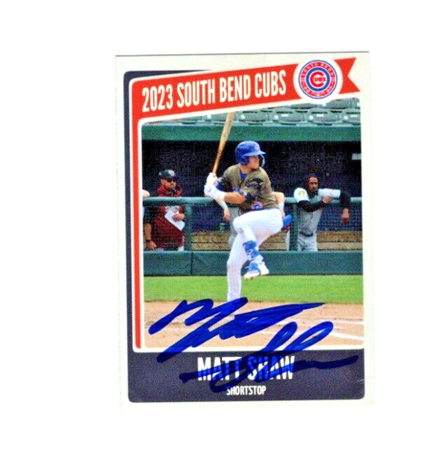 Matt Shaw South Bend Cubs signed autograph Custom baseball card Chicago ...
