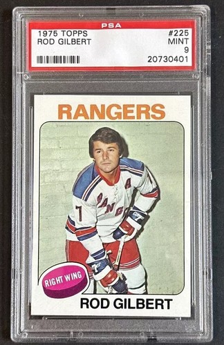 1975 Topps #225 Rod Gilbert Ny Rangers Hof Psa 9 Mint Low Pop Centered ...