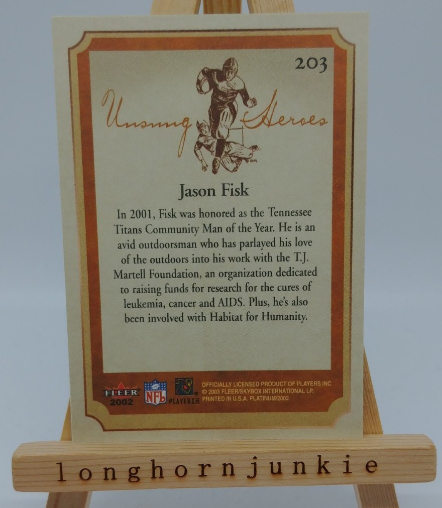 2002 Fleer Platinum - #203 Jason Fisk (RC) for sale online | eBay