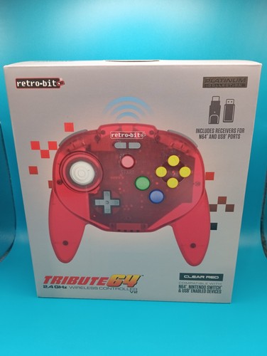 Retro-Bit Tribute 64 2.4Ghz Wireless Controller for Nintendo N64 Switch ...
