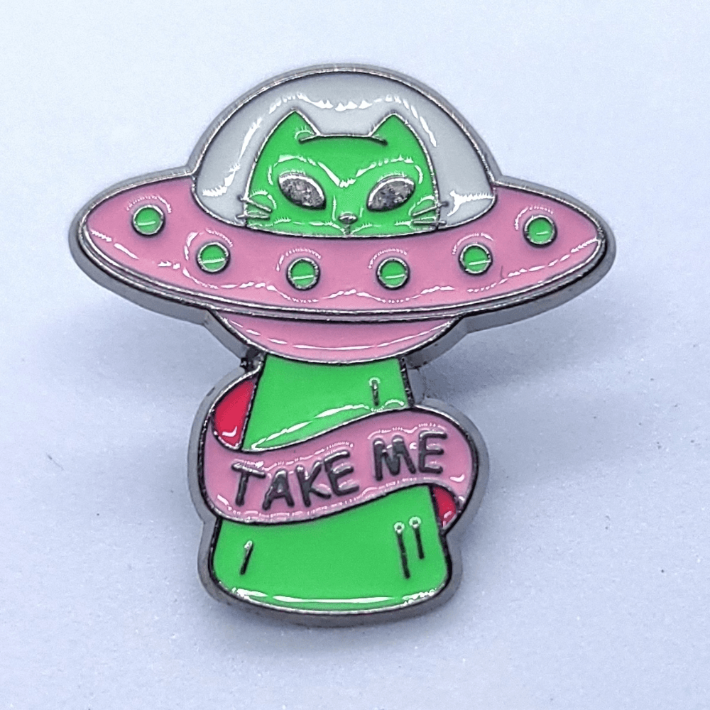 NEW Alien Cat UFO Novelty Enamel Lapel Pin Funny Backpack Collar Hat ...
