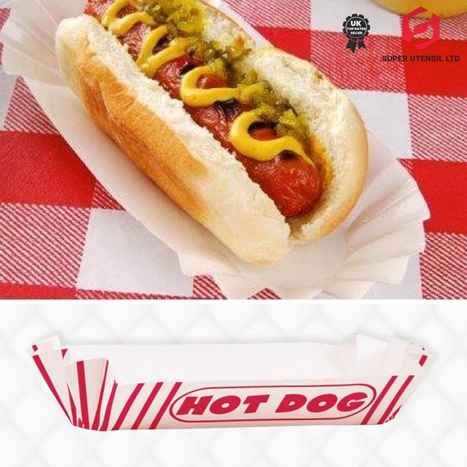 Hot Dog Trays Red and White Retro Cinema Hollywood Party Red stripe ...