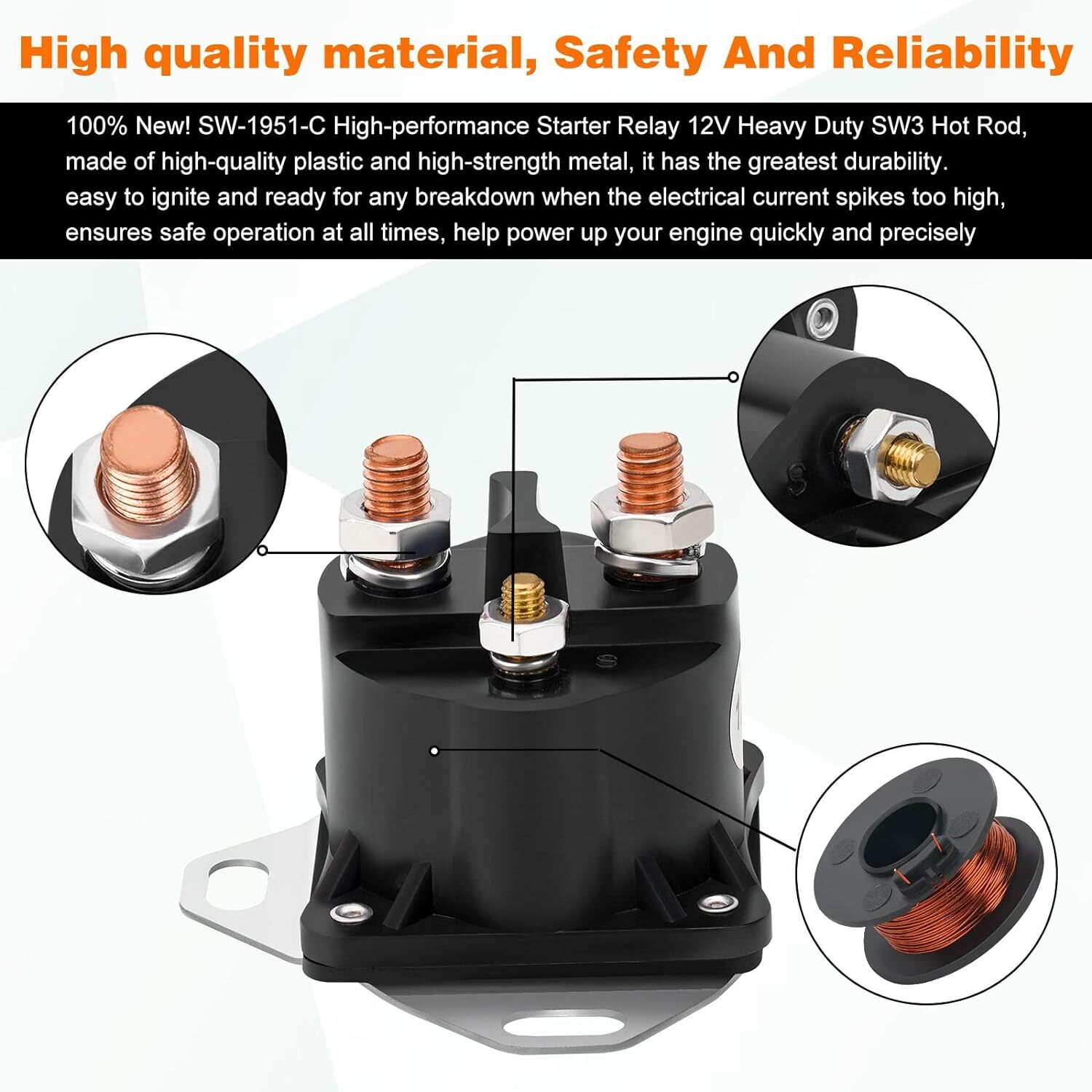 Ford Starter Solenoid Relay Switch For F150 F250 SW1951 Motor Terminal ...