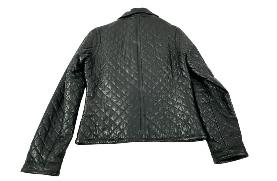 Kenneth Cole Reaction Black Quilted Classic Leather Jacket. Women's ...