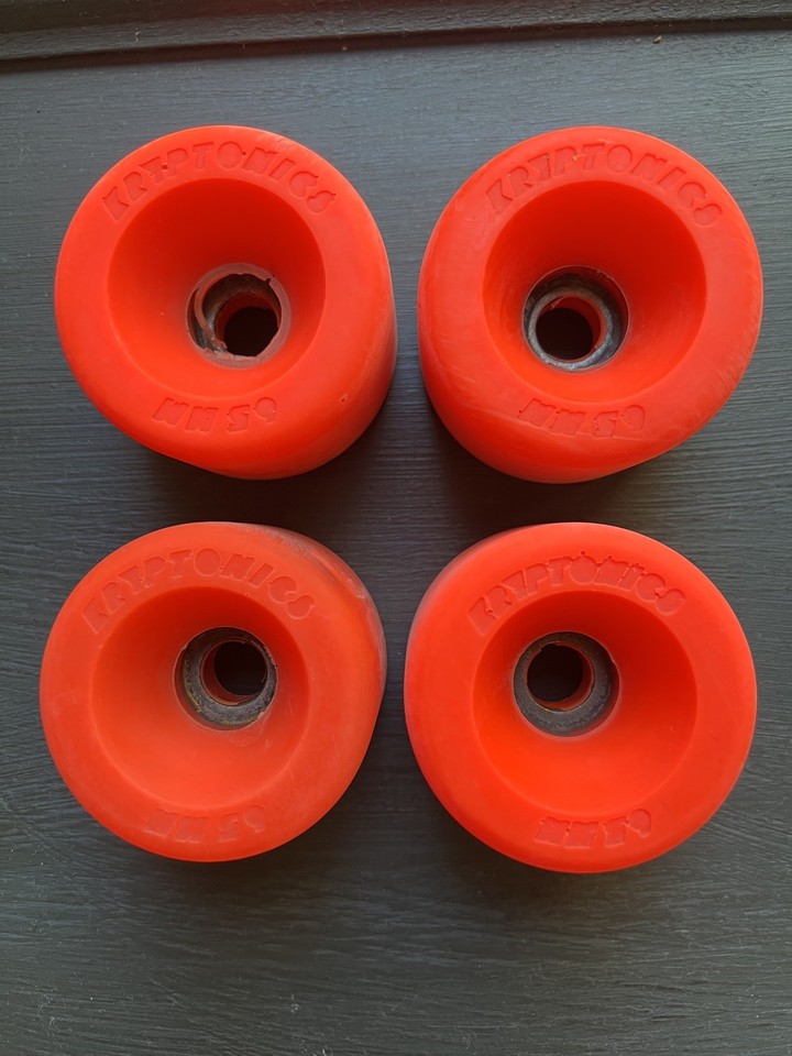 Vintage RED / ORANGE kryptonics skateboard wheels 65MM | eBay