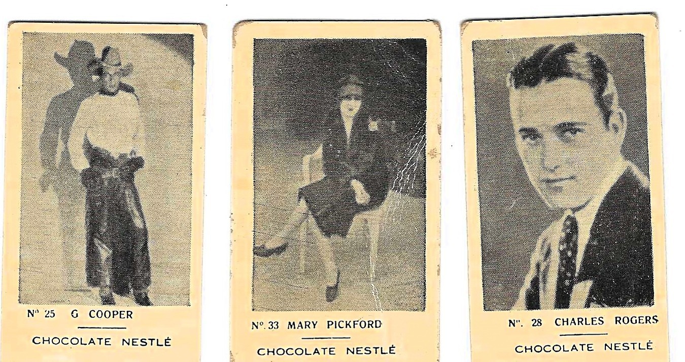 Lot - 3 Early NESTLE Chocolate Movie Star Cards Gary Cooper & Mary ...