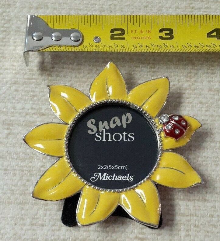 Michaels Snapshots 2 x 2 Frame *Ladybug Daisy/Sunflower *Metal/Enamel ...