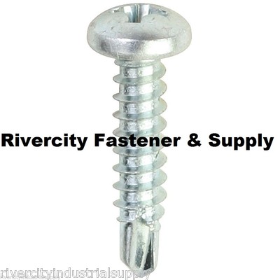 (2000) #8 x 1/2 Phillips Pan Head Self Drilling Tek Screws Zinc Plated ...