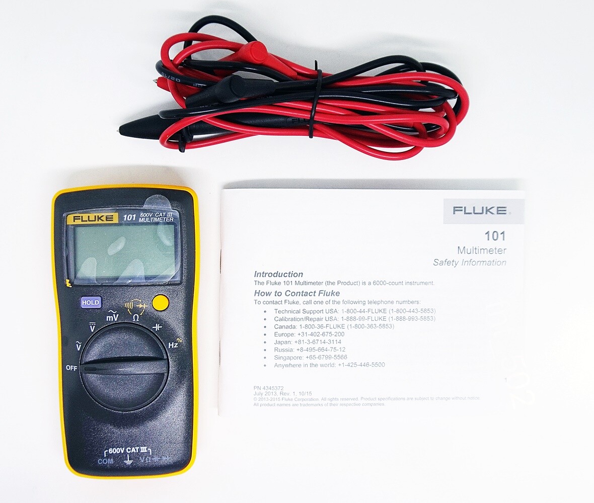 FLUKE 101 Basic Digital Multimeter Pocket Portable Meter AC DC Volt ...