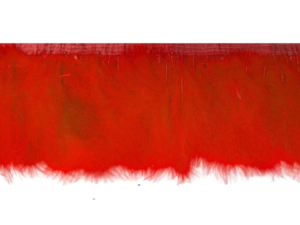 1 Yard - Red Marabou Turkey Fluff Feather Fringe Trim Halloween Prom ...