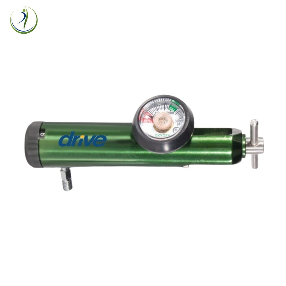 New Drive Medical Oxygen Tank Regulator Model 18302GDEL 0-15 LPM. Barb ...
