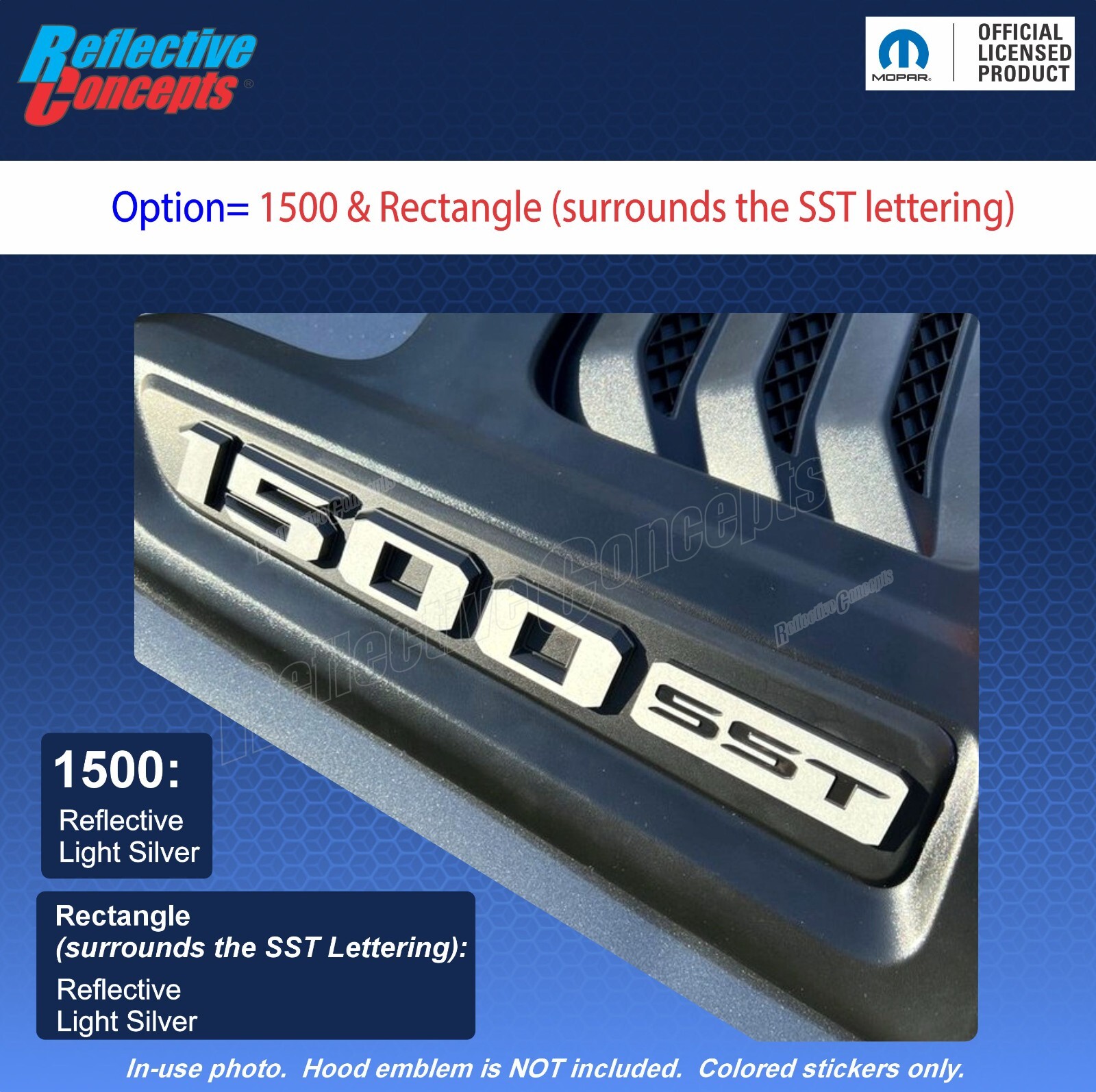 1500 SST Sport Performance Hood Emblem Overlay Decal Stickers - 2025 ...