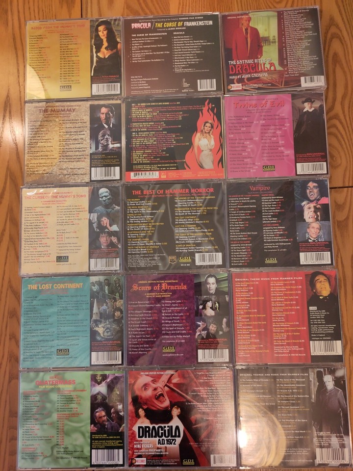 15 Hammer Horror Film Music Soundtrack CDs - see full description for ...