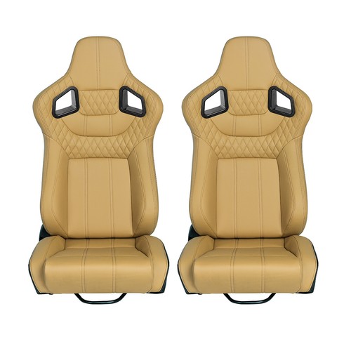 Pair of Reclinable Racing Seats Faux Leather Bucket Seats + Double ...