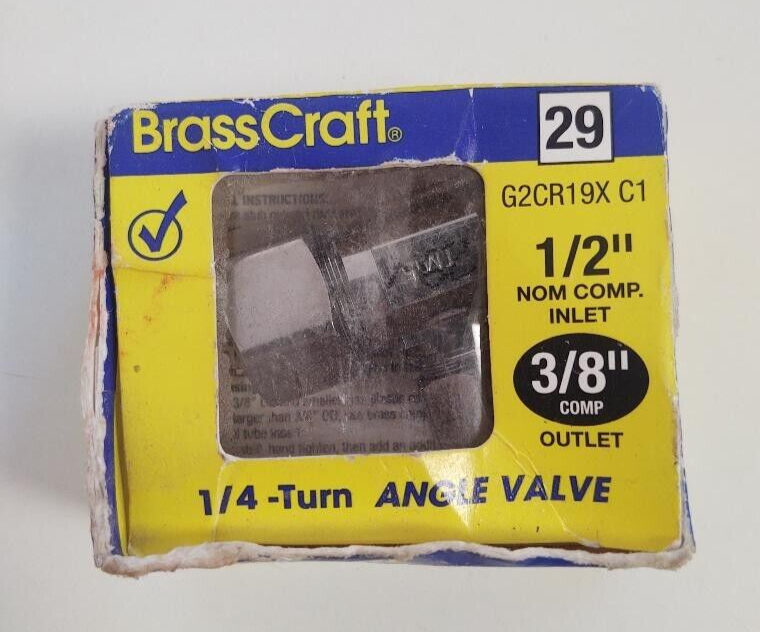 BrassCraft 29 G2CR19X C1 1/2 Nom Comp Inlet 1/4 Turn Angle Valve NEW | eBay