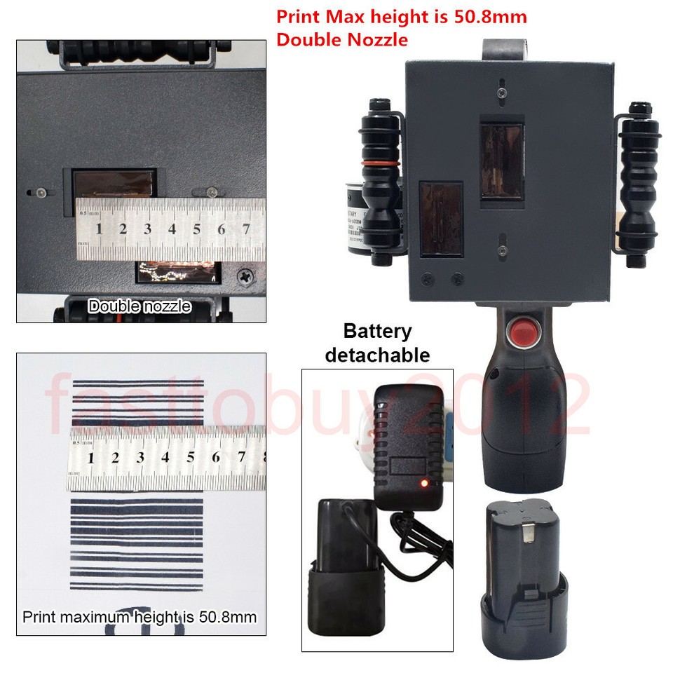 Handheld Inkjet Printer Quick-drying Ink Date Code Logo Label Coding 2 ...