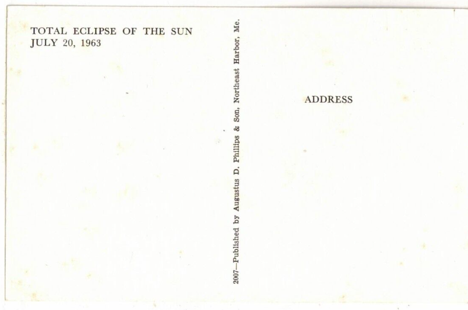 1963 Map PC: Path of Total Eclipse of Sun Over State of Maine – July 20 ...