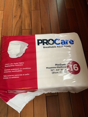 ProCare Breathable ADULT BRIEFS 48 Medium Max Absorbency NEW (3 PACKS ...