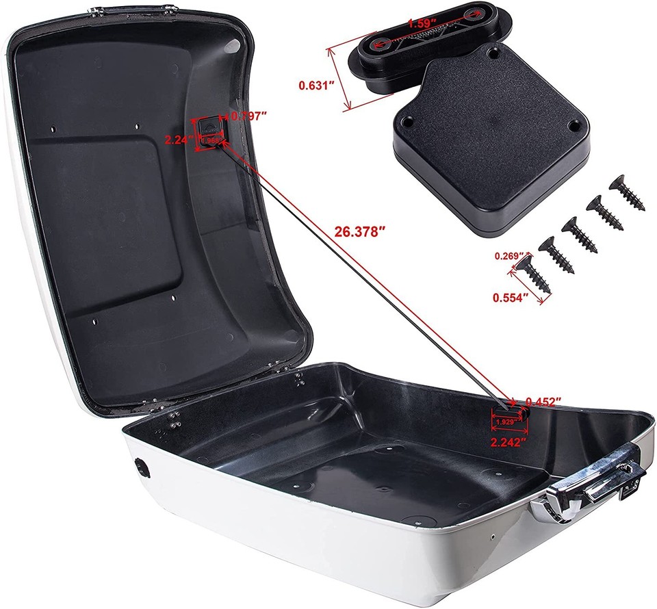 Tour Pack Lid Tether Retractable Cable For Harley King Chopped Razor ...