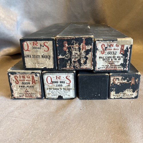 Lot of 7 of QRS & SING A Brands of Vintage Player Piano Roll in Box | eBay