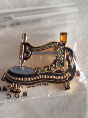 Vintage Series #2 Jones 1879 Sewing Machine Gold Tone Enamel Pin Brooch ...