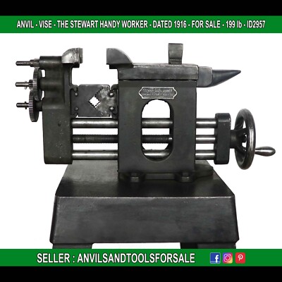 ANVIL - VISE - THE STEWART HANDY WORKER - DATED 1916 - 199 lb - ID2957 ...