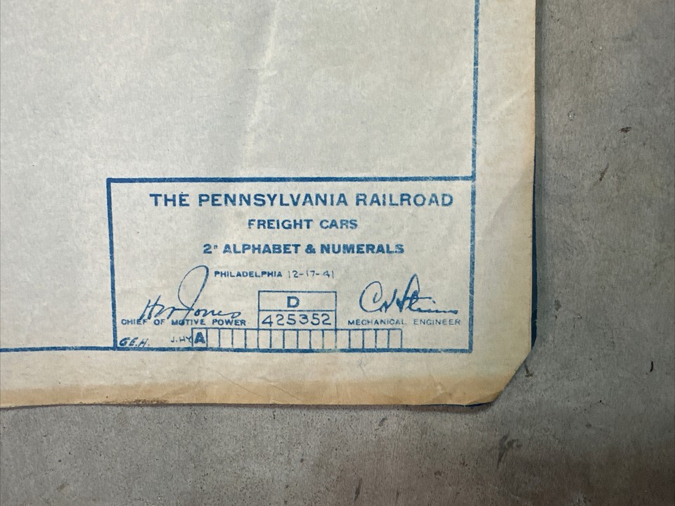 VTG PRR PENNSYLVANIA RAILROAD BLUEPRINTS FREIGHT CARS 2" ALPHABET ...