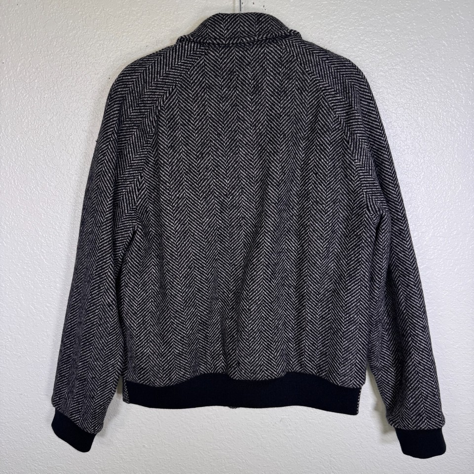 Bonobos Jacket Mens Medium Bomber Coat Herringbone Manteco Italian Wool ...