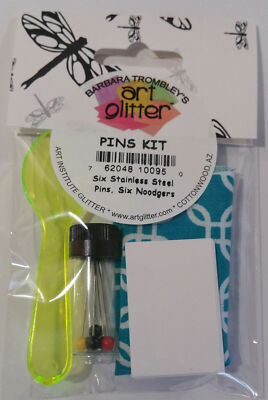 Art Institute GLITTER ULTRAFINE METAL PINS KIT (6 Pins and 6 Noodgers ...