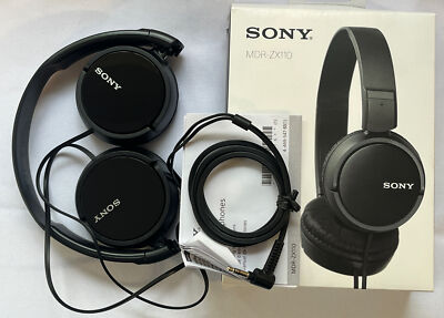 Sony ZX Series Wired On-Ear Headphones Black MDR-ZX110 Open Box Tested ...