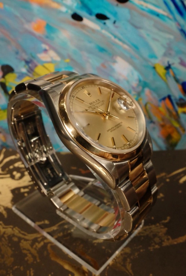 2001 Rolex Datejust 36 16203 2 Tone Steel & Gold 36mm Box & Papers | eBay