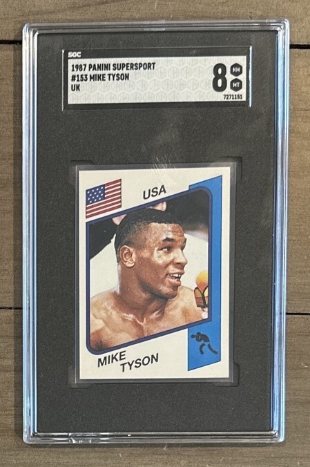 1987 Panini Supersport UK #153 Mike Tyson Rookie Card RC SGC 8 - LOW ...