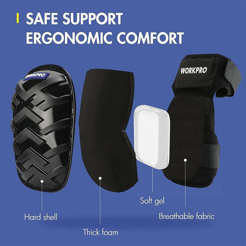 WORKPRO Gel Knee Pads with Anti-Slip Straps Professional Knee pads for ...