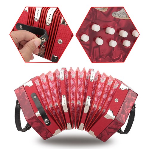 20 Buttons Accordion Concertina Musical Instrument (Red) 7315890954009 ...