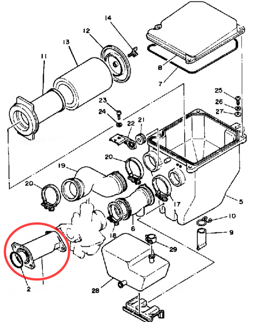 Carburetor Intake Joint Boot For Yamaha Yamahauler 200 YTM200E | eBay