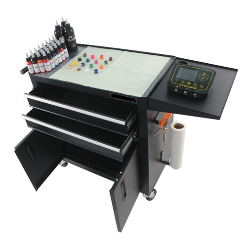 Tattoo Stainless Steel Toolbox Workstation Cart Trolley Salon Barber ...