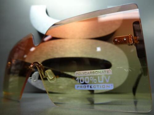 OVERSIZED Modern RETRO SHIELD Style SUN GLASSES Large Frame Flat Lens 5 ...