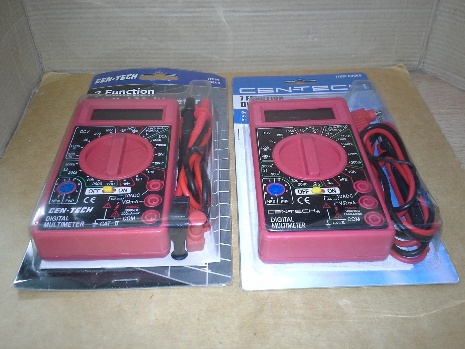 2PC. CEN-TECH 69096 & 90899 7 Function Digital Multimeter. New | eBay