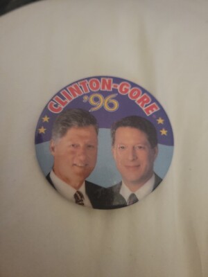 Presidential Pin Back Bill Clinton Gore Campaign President Button 1996 ...