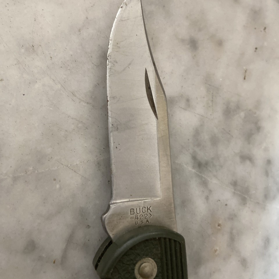 Vintage Buck USA 422 Buck lite Folding Pocket Knife Green Handle | eBay
