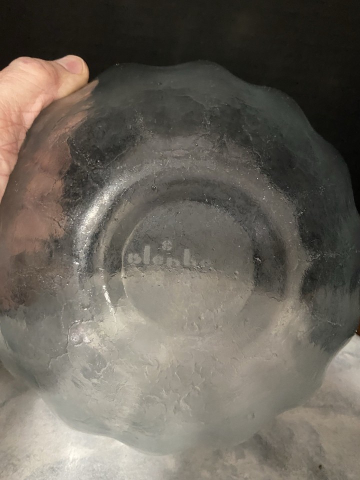 Vintage Blenko Clear Art Glass Large Lotus 14 Petal Flower Bowl, 10" | eBay