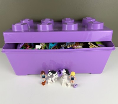 Lego Friends Bulk Mixed Lot in Purple Container with Figures and ...