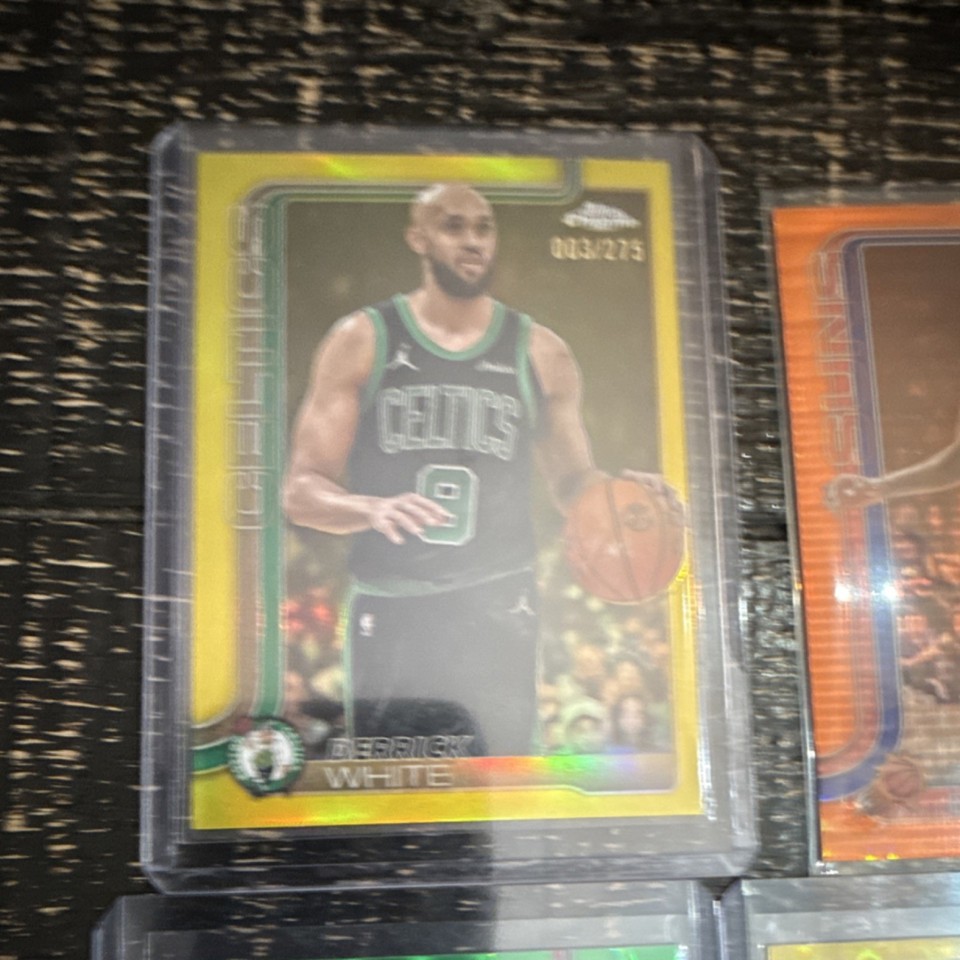 2025 Topps Chrome (6 card lot) NBA Serial Numbered Parallels White, Bol ...