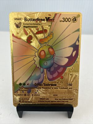 Butterfree VMAX Gold Toned Foil Pokemon Card Fan Art Display Card HP300 ...
