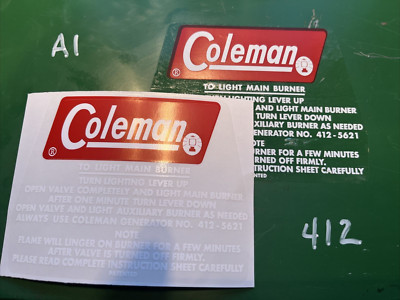 Coleman Decal For 425D 425E Stove And Others Vinyl Easy To Install A1 ...