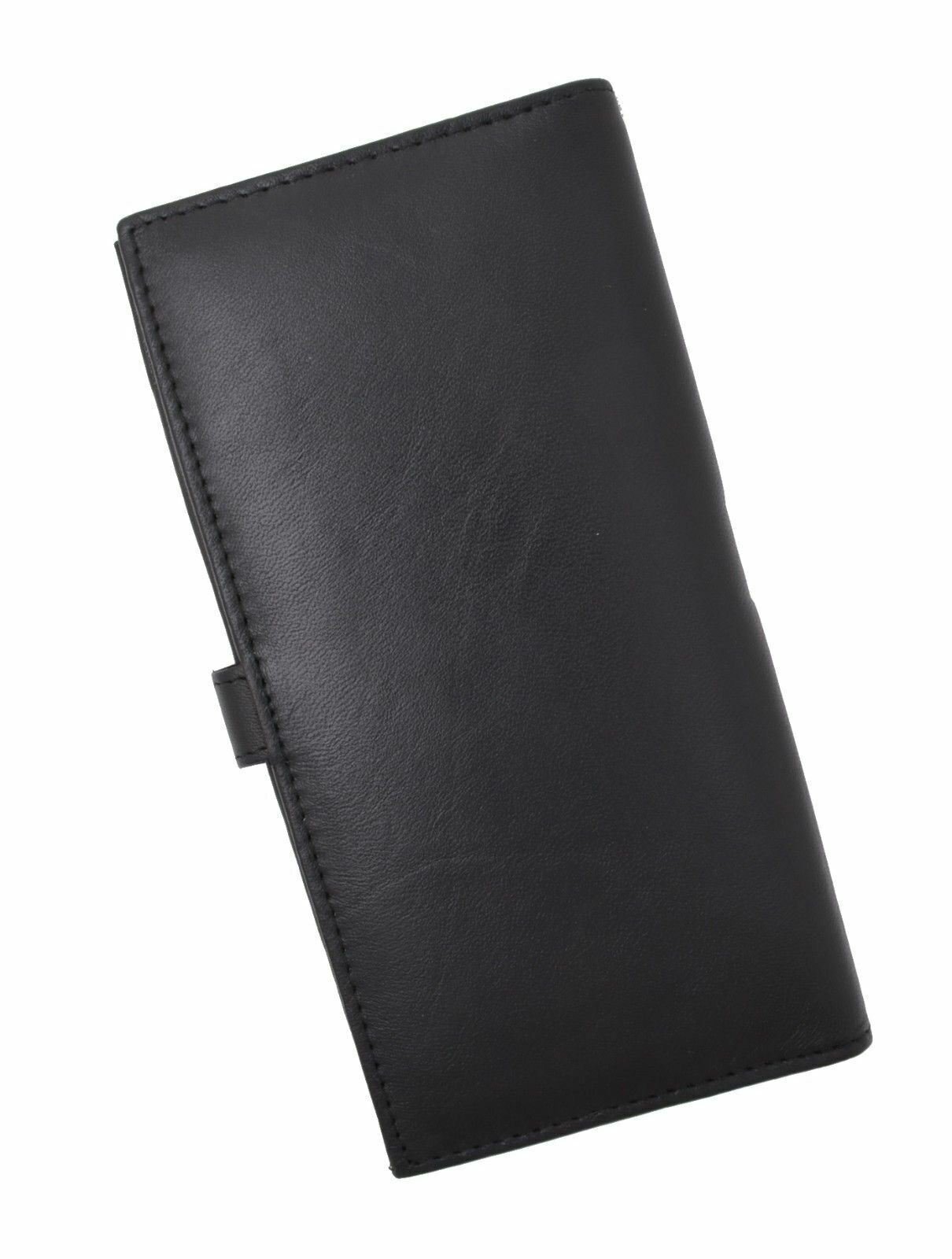 Genuine Leather PLAIN Checkbook Cover Black with Snap Closure NEW!!! | eBay